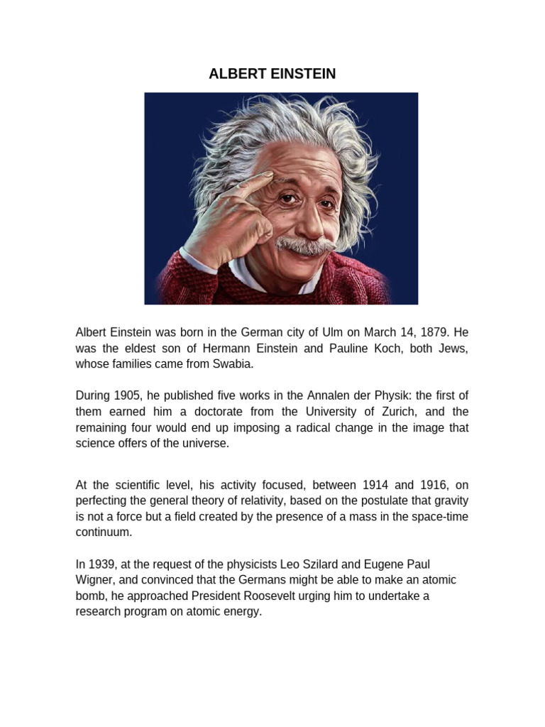 Albert Einstein: Life and Scientific Impact | PDF