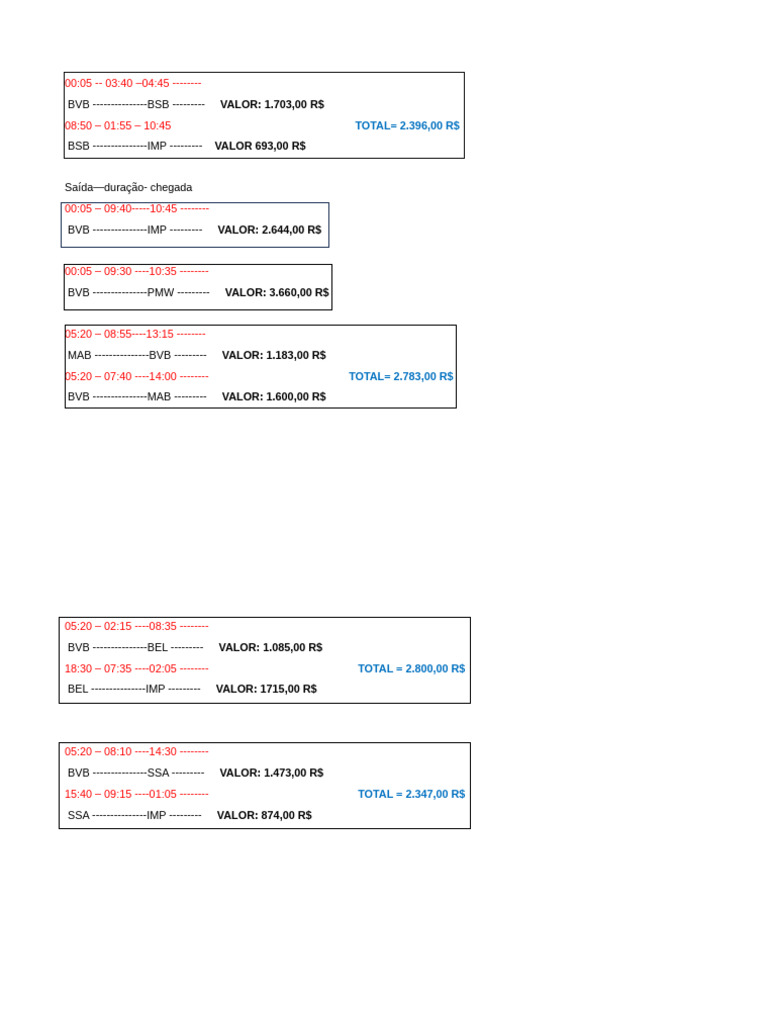 BVB - BSB - : Valor: 1.703,00 R$ | PDF
