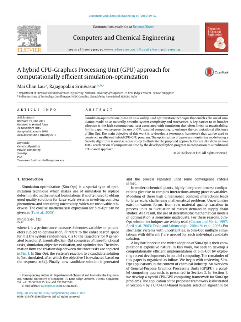 A Hybrid CPU-Graphics Processing Unit (GPU) Approach for Computationally Efficient Simulation ...