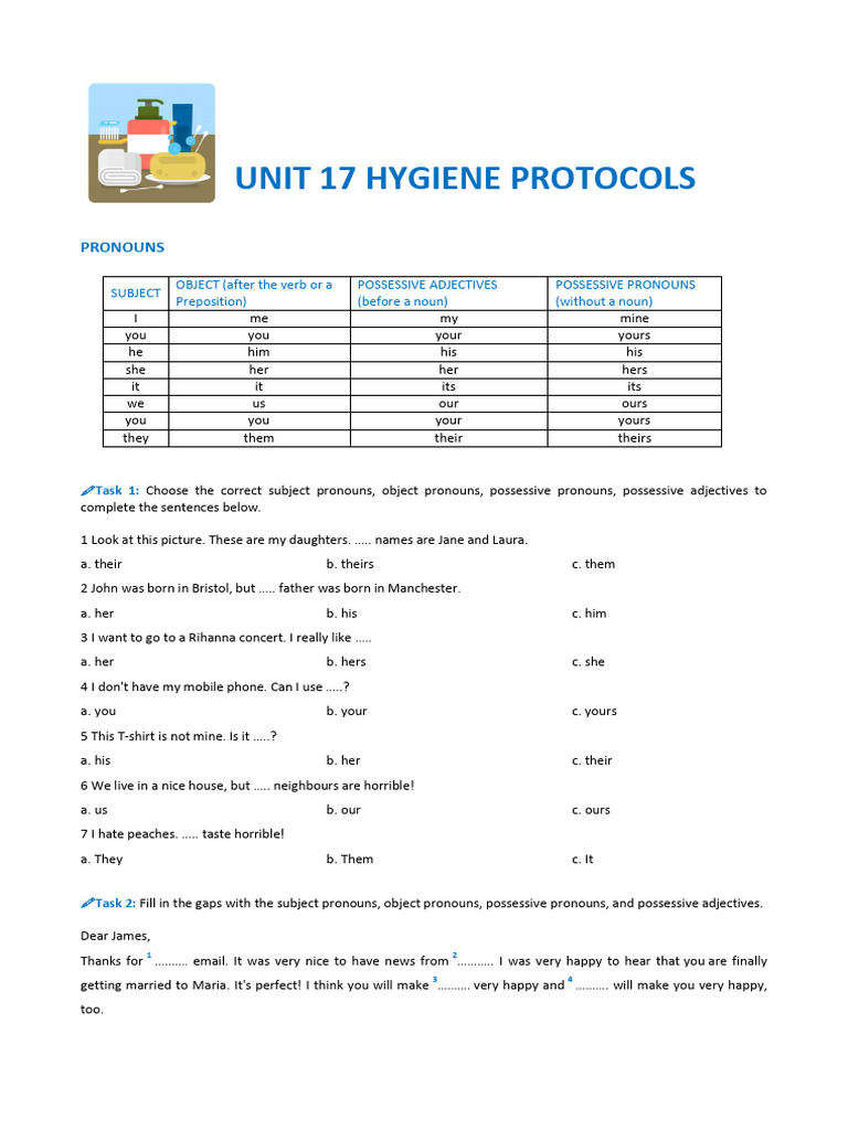 Unit 17 Hygiene Protocols-2 | PDF | Pronoun | Disinfectant