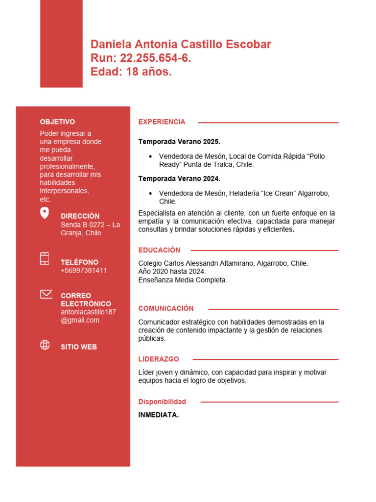 CV Daniela Escobar 2025 | PDF
