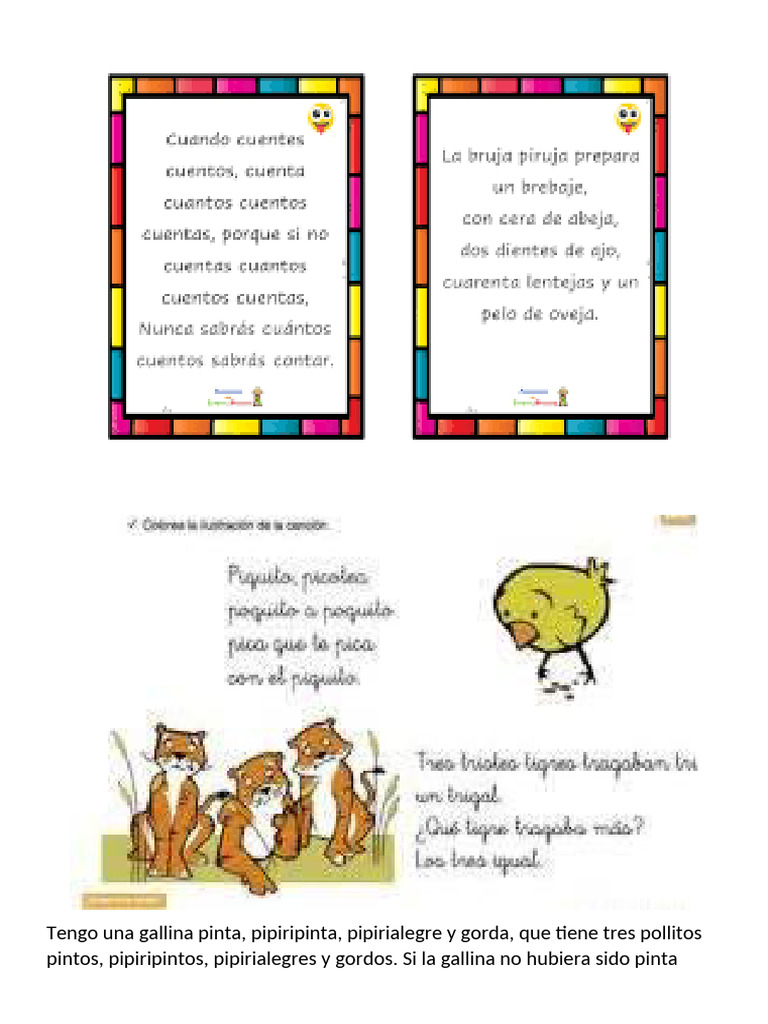 Trabalenguas de la gallina pinta | PDF