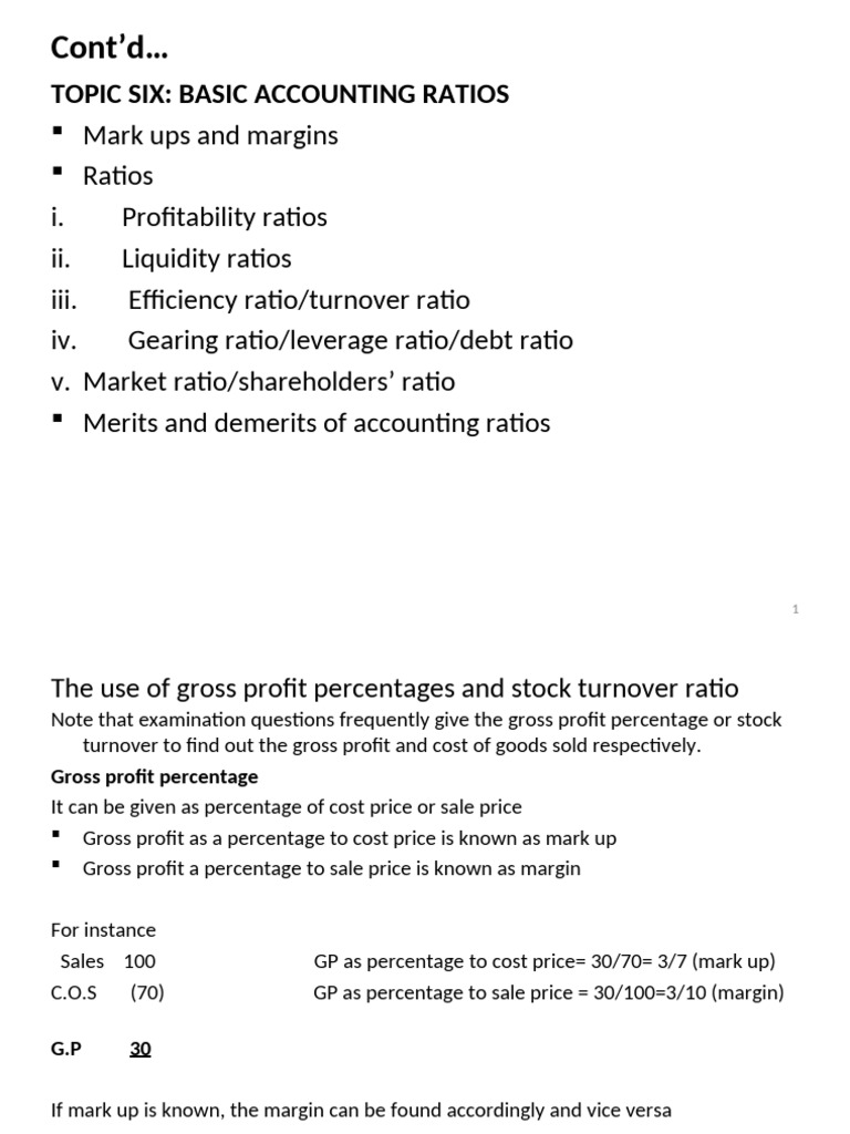 BAC 101 TOPIC SIX Accounting Ratios-Jan2025 | PDF | Dividend | Equity ...