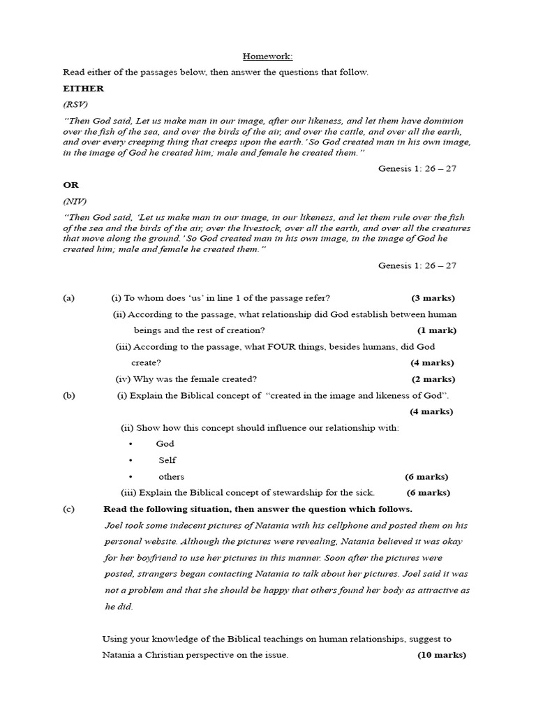 Sara-Elizabeth Perry - Homework | PDF | Genesis Creation Narrative ...