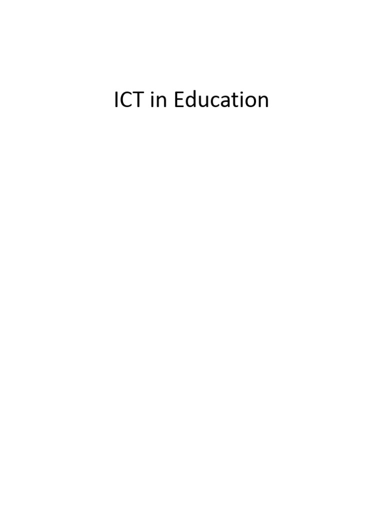 ICT in Education Slides | PDF