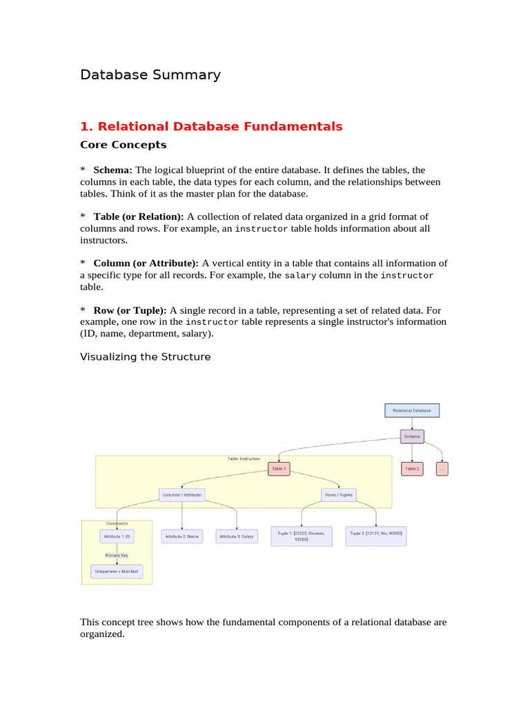 Relational Database Fundamentals Guide | PDF | Relational Model | Table ...