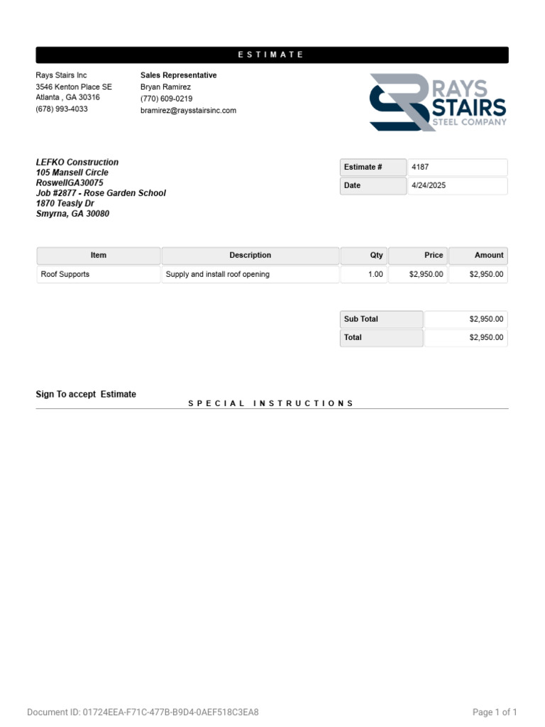 Rose Garden School-Estimate-#4187 | PDF