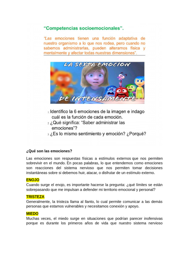 Actividad ËTICA Qué son las emociones | PDF | Las emociones | Ansiedad