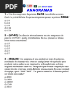 Exercícios Propostos - Anagramas 2025 | PDF