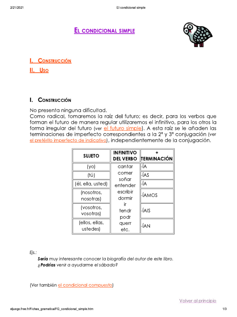 El condicional simple | PDF
