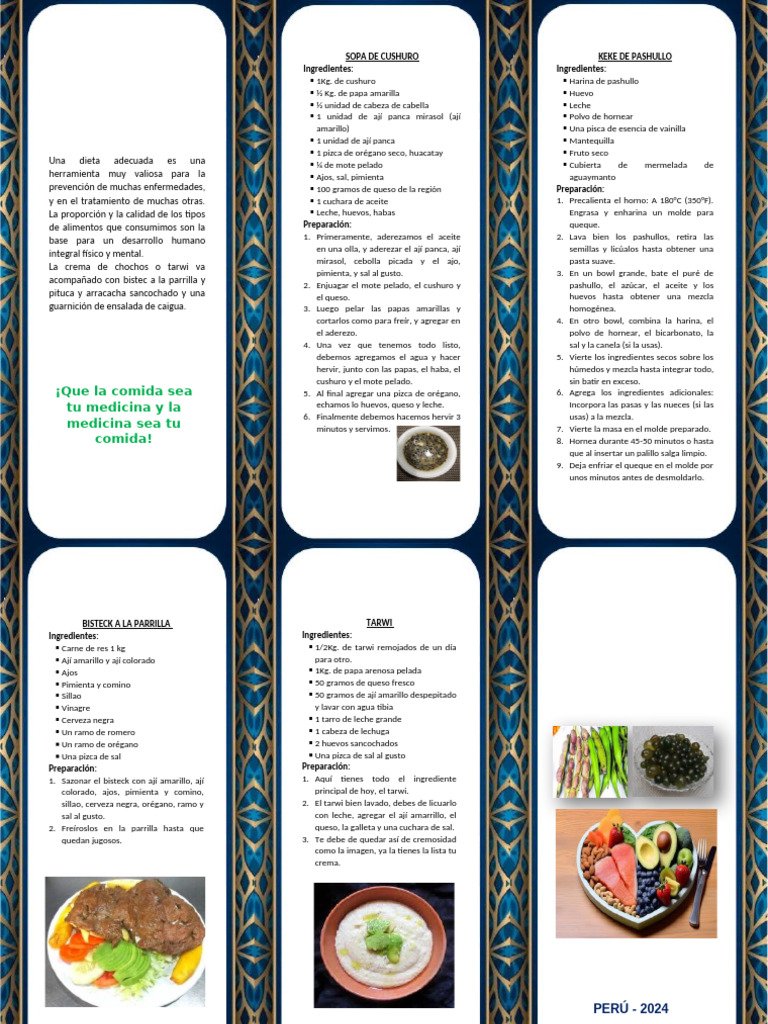 Modelo de Triptico | PDF | Cocinando | Alimentos