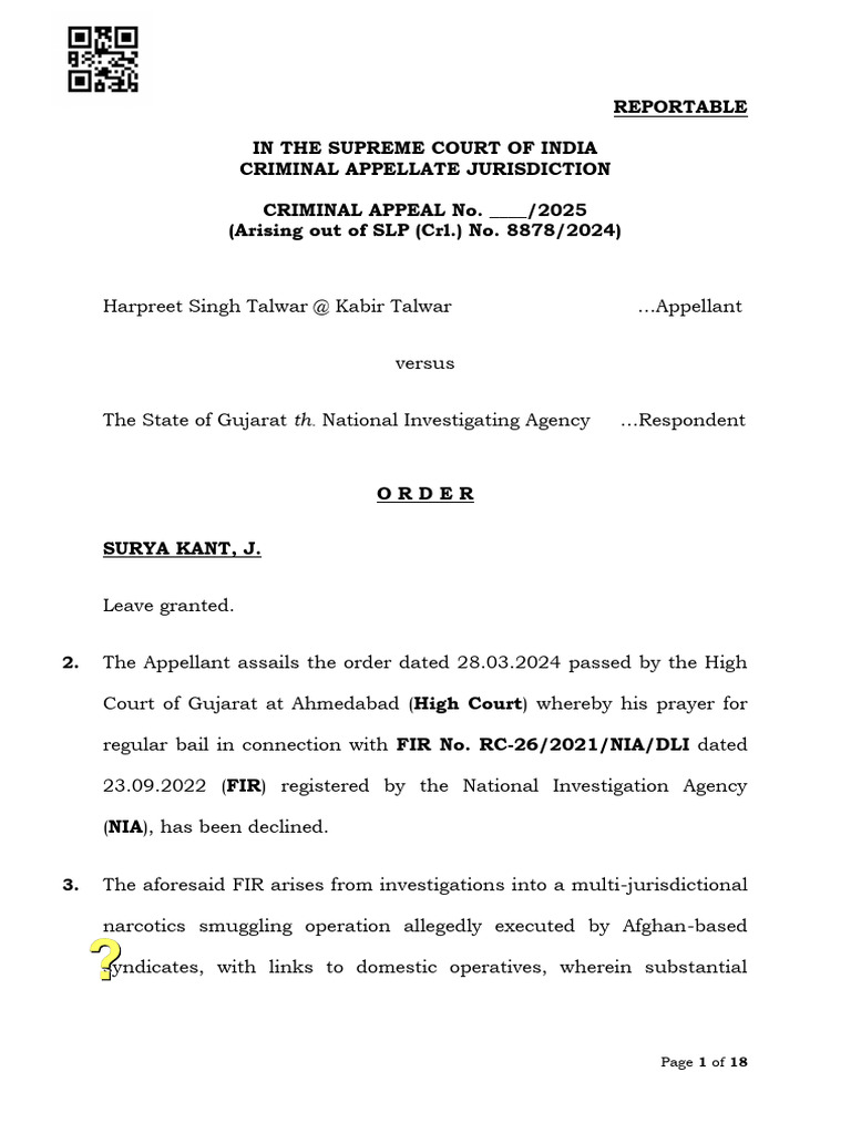 Reportable in The Supreme Court of India Criminal Appellate ...