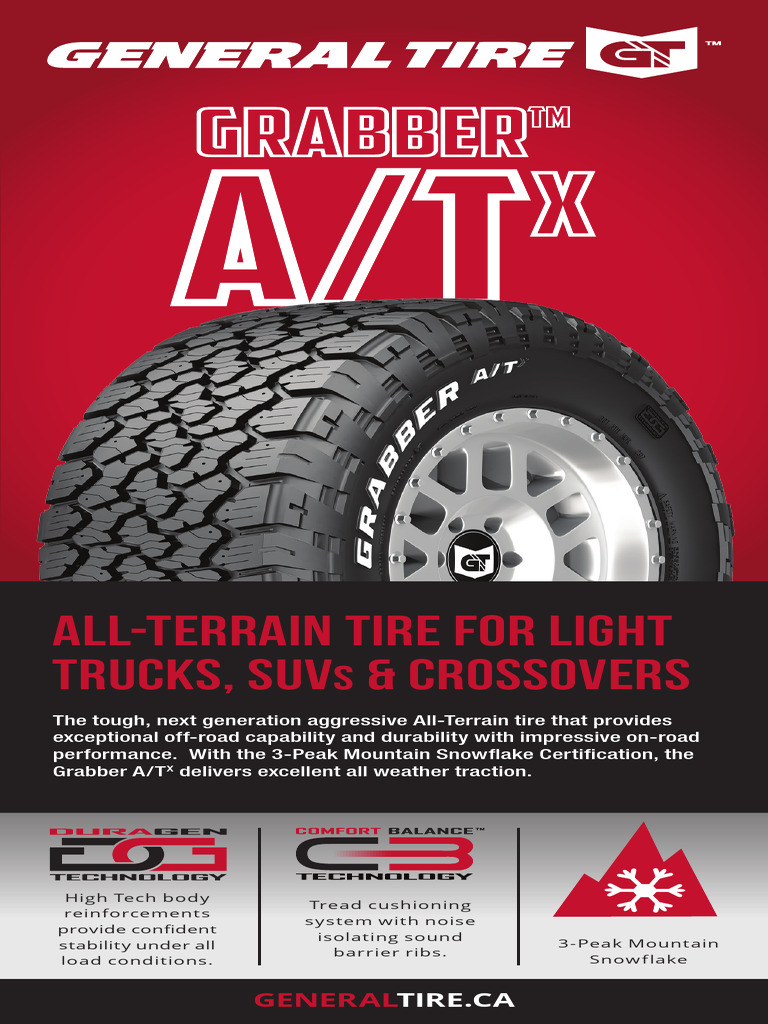 Grabber A/TX All-Terrain Tire Overview | PDF | Tire | Automotive Industry