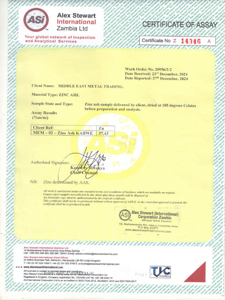 Als Tr-Zinc Ash Mem-02 | PDF