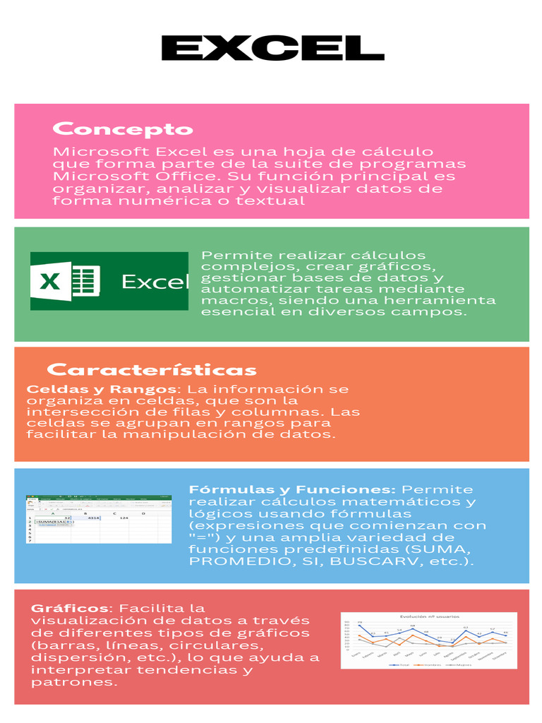Infografías de Excel: Funciones Clave | PDF | Microsoft Excel | Software
