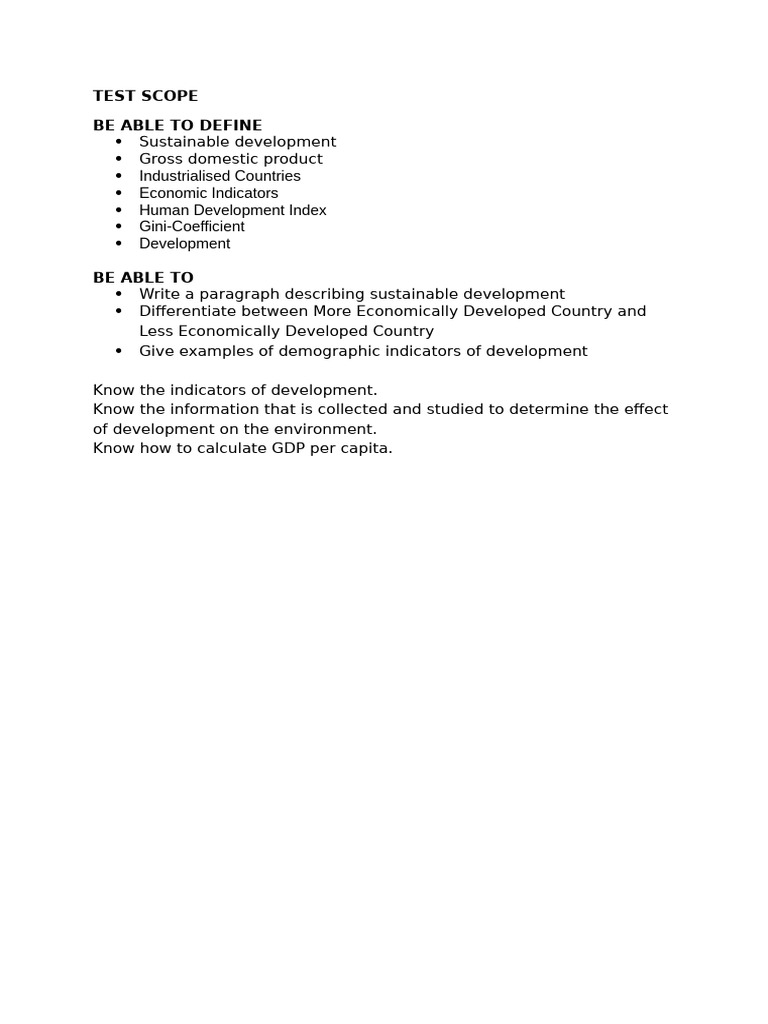 Grade 11 Test Scope | PDF