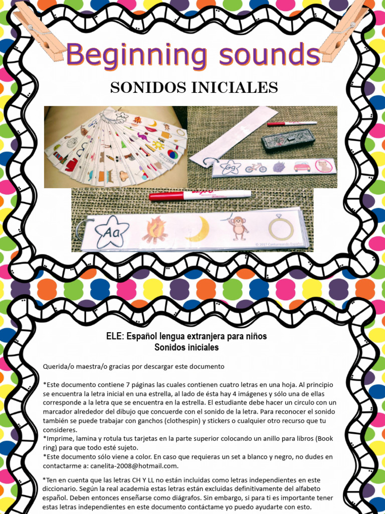 El Alfabeto Tarjetas Con Sonidos Iniciales | PDF | Lingüística