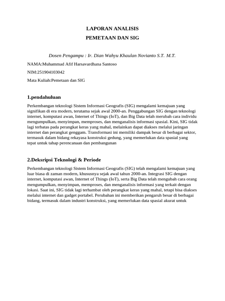 Laporan Analisis Sig | PDF