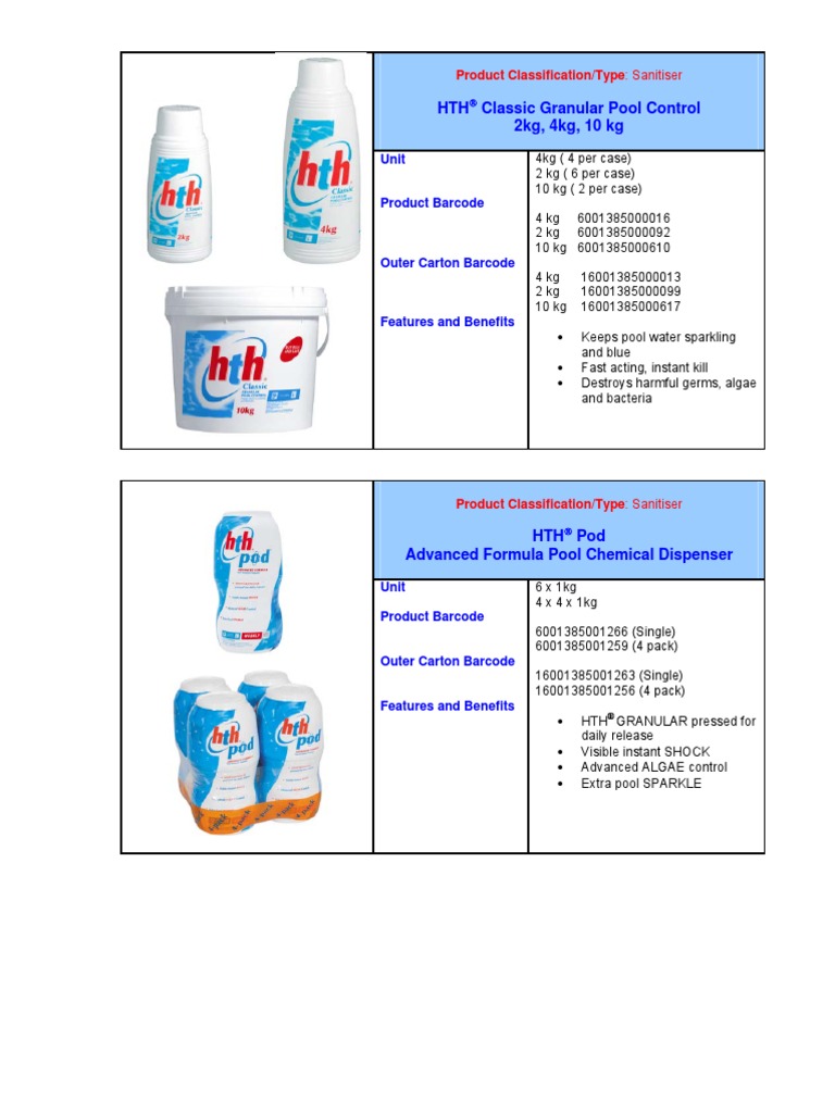 HTH Product Manual | PDF | Water | Chemistry