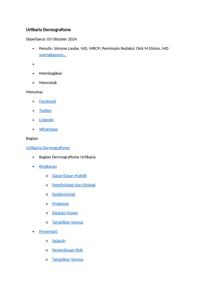 Dermographism Urticaria | PDF