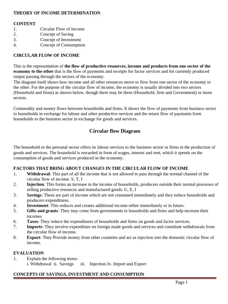 Income Determination Theory Explained | PDF | Cost Of Living ...