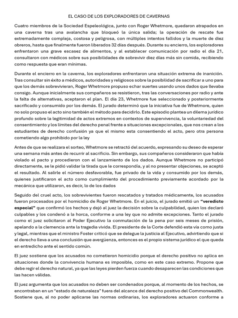 El Caso de Los Exploradores de Caverna1 | PDF | Perdón | Juez