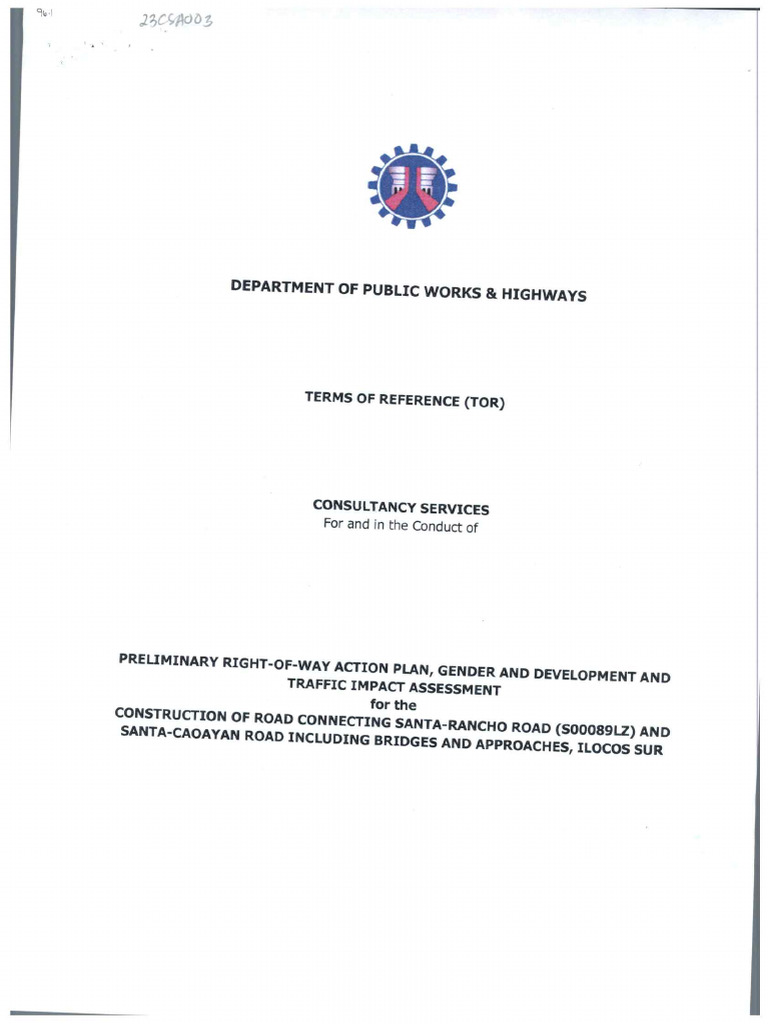 Terms of Reference 23csa003 | PDF