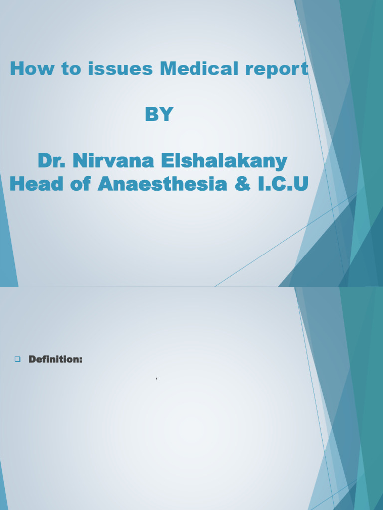 Guide to Writing Medical Reports | PDF | Medicine | Patient