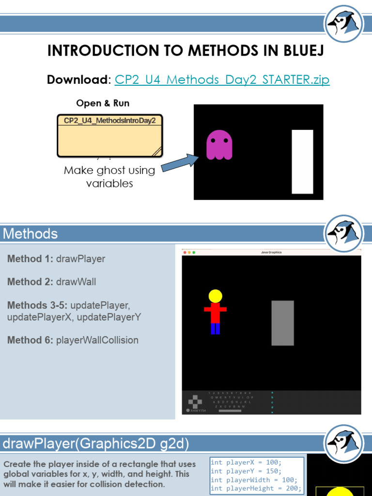 BlueJ Methods for Game Development | PDF | Integer (Computer Science ...