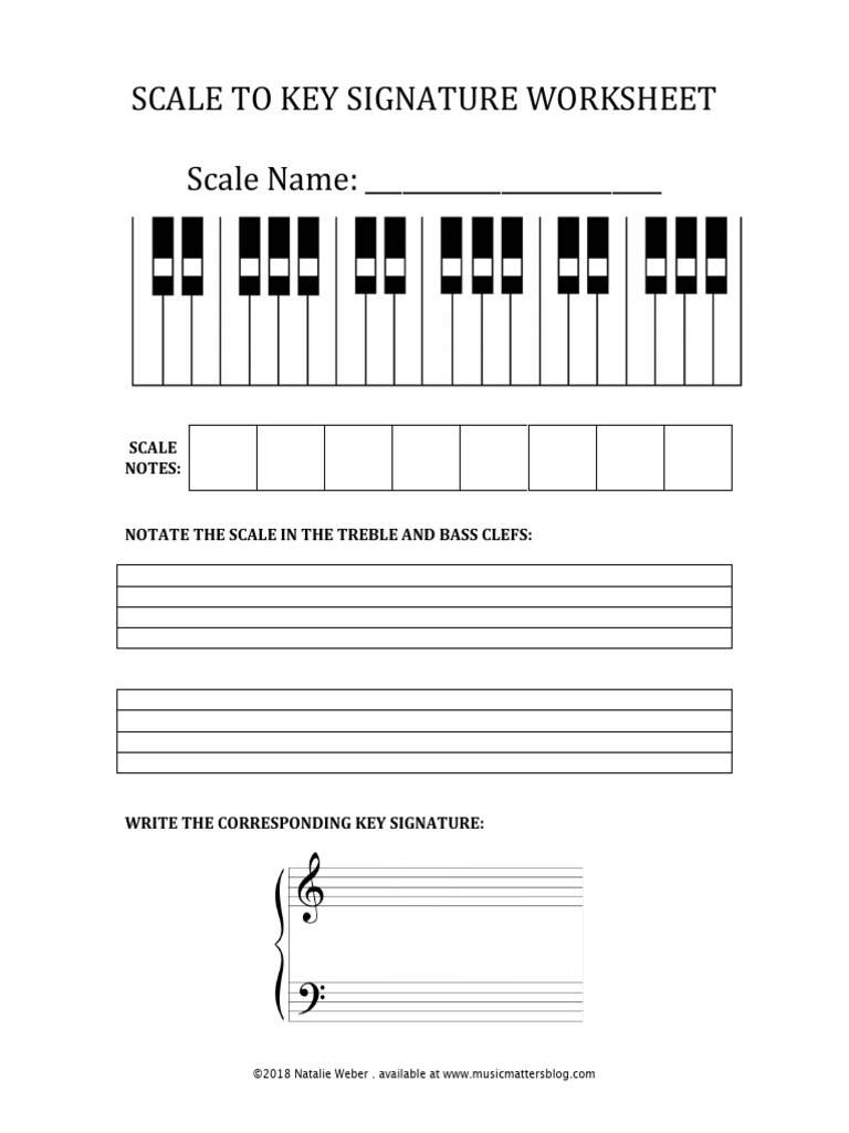Scale To Key Signature Worksheet | PDF
