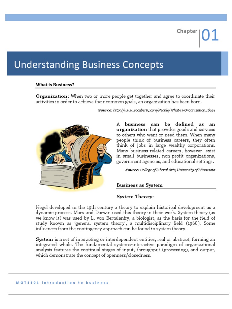 Understanding Business Concepts: MGT1101 Introduction To Business ...