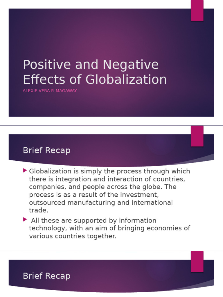 1.1 Positive and Negative Effects of Globalization | PDF | Globalization | Poverty