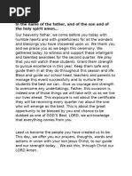 Opening Prayer for Recognition Day | PDF | Wellness