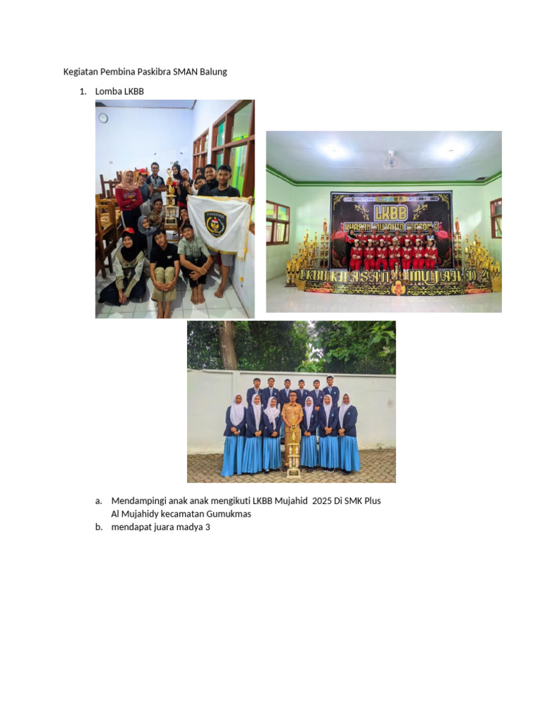 Pembina Paskibra SMAN Balung 2025 | PDF