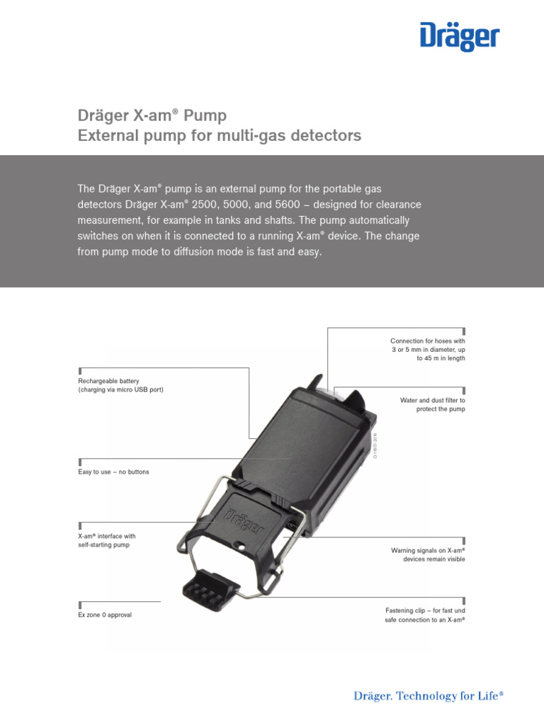 Dräger X-am® Pump for Gas Detection | PDF | Equipment