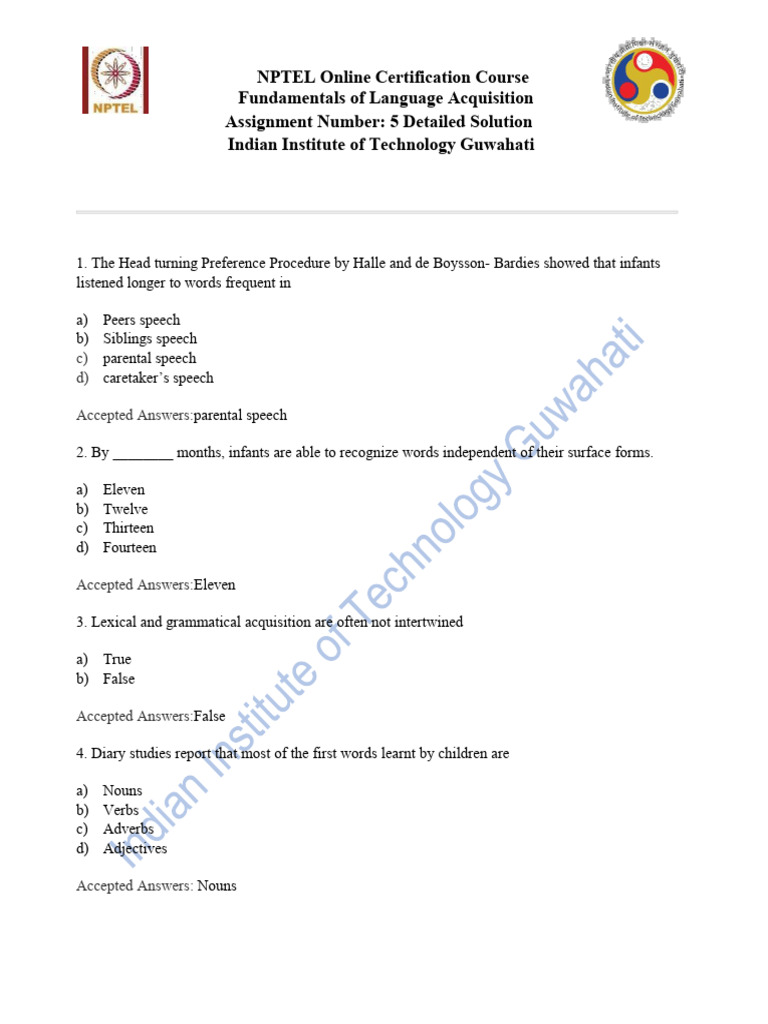 Assignment 5 Solution - L Tsukhumla | PDF | Language Acquisition ...