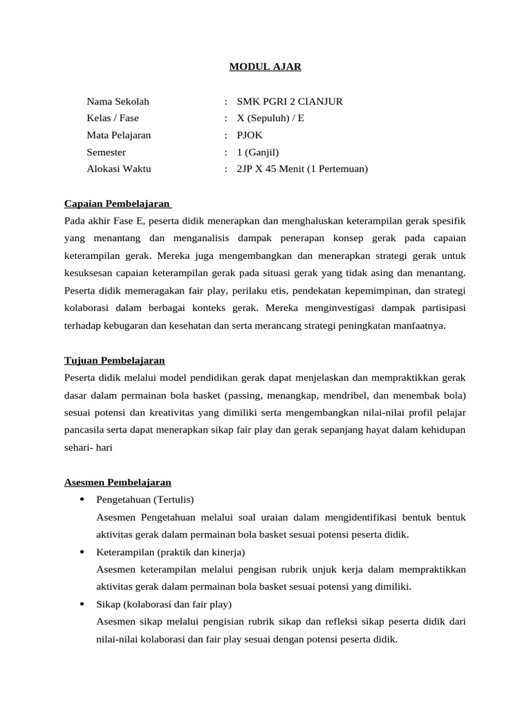 Modul Ajar Ukin | PDF