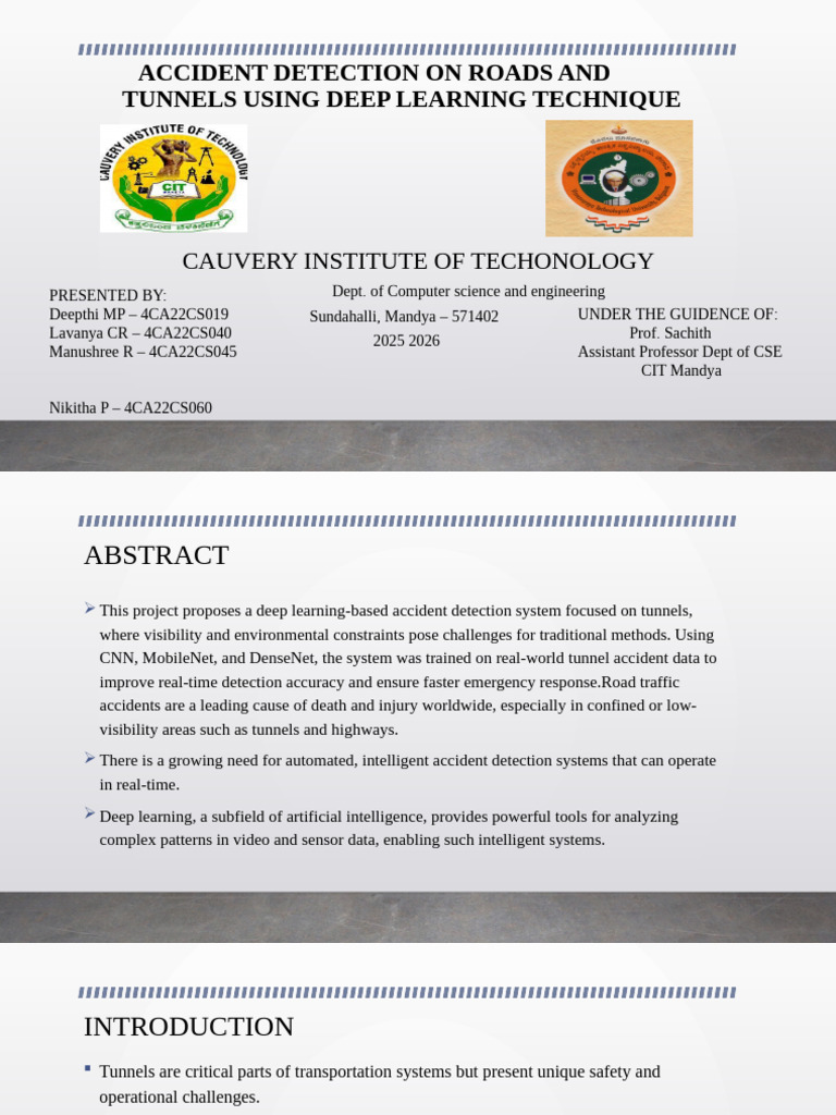 Deep Learning for Tunnel Accident Detection | PDF | Deep Learning ...