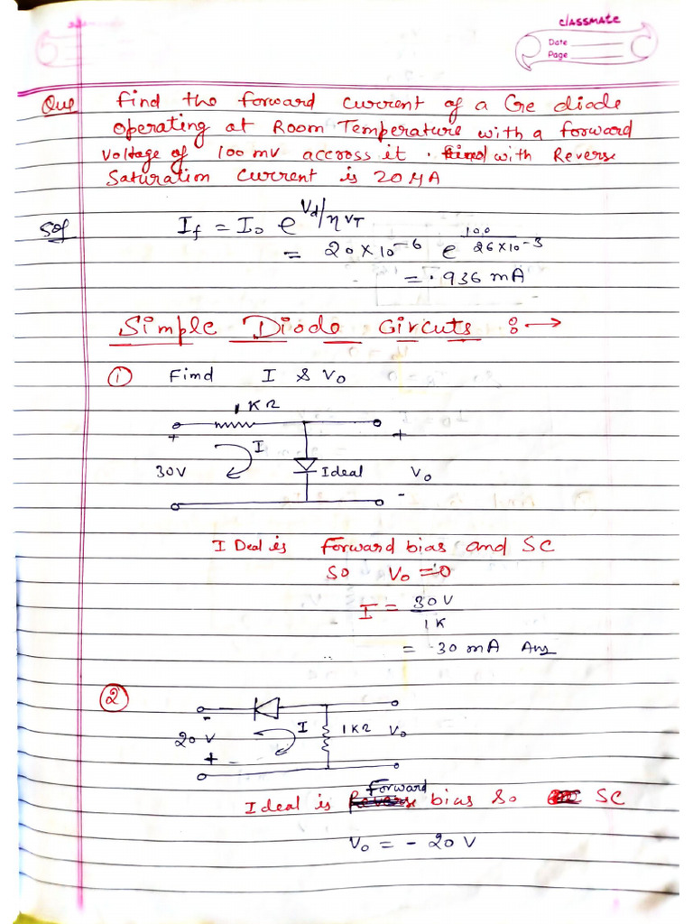 Numerical Problem Of Diode Pdf