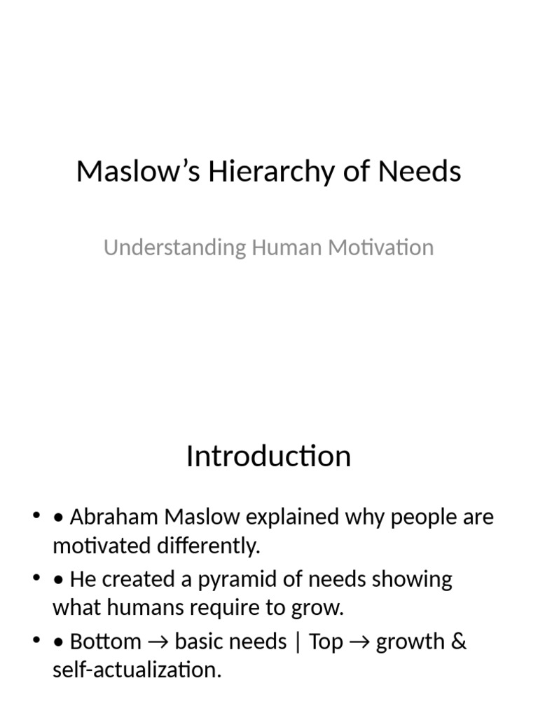 Maslows Hierarchy of Needs | PDF