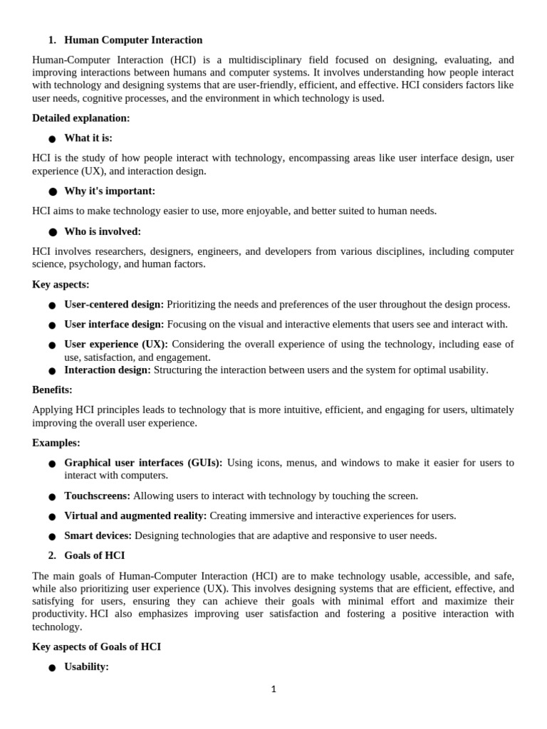 Human-Computer Interaction Overview | PDF | Graphical User Interfaces ...