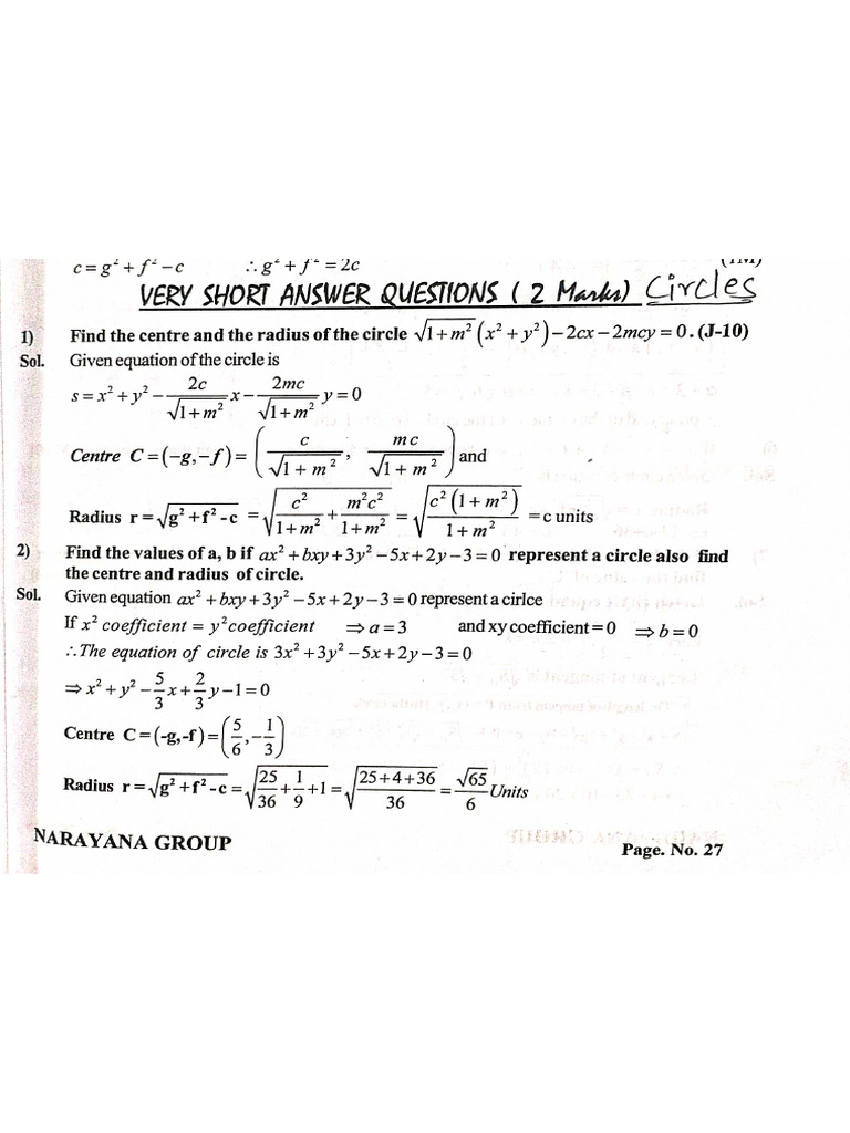 Maths 2B Vsaq's | PDF
