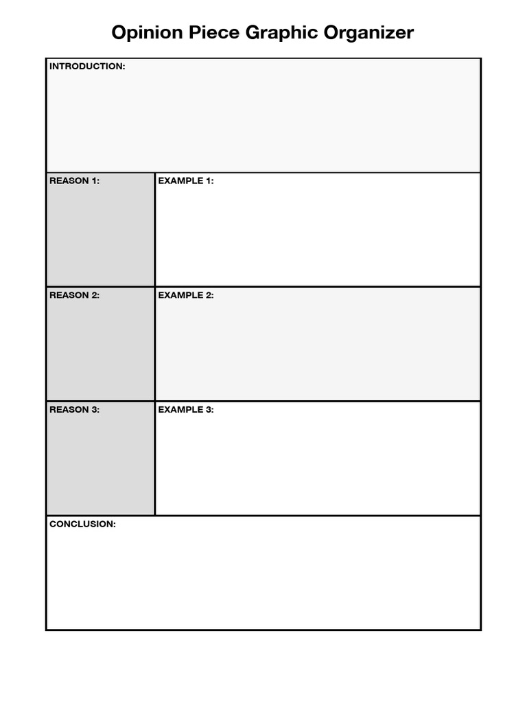 O.R.E.O. - Opinion Piece Graphic Organizer | PDF