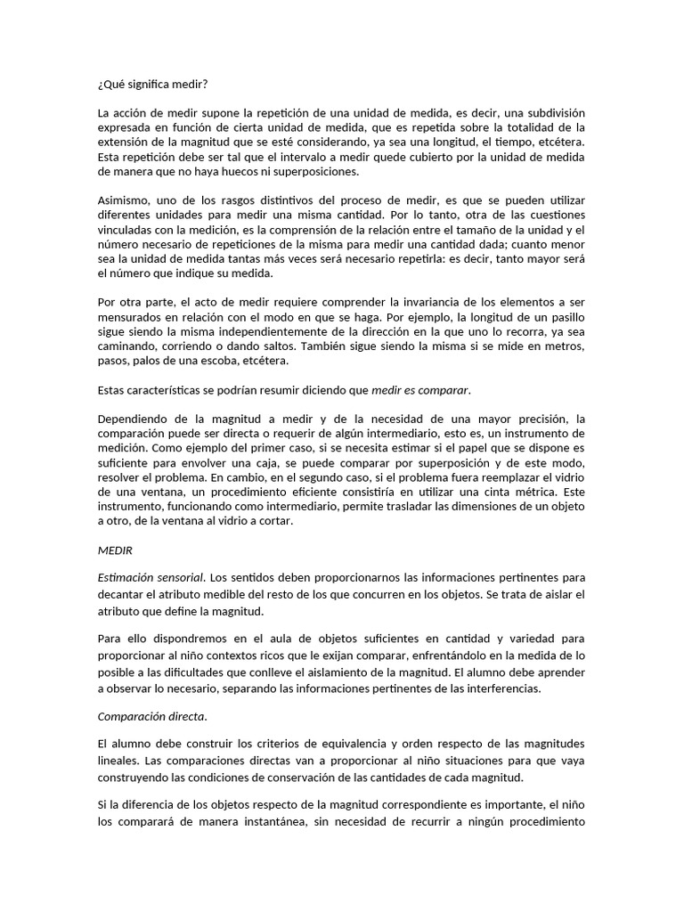 Que Significa Medir Magnitudes Medida Cantidad Unidades Errores | PDF ...