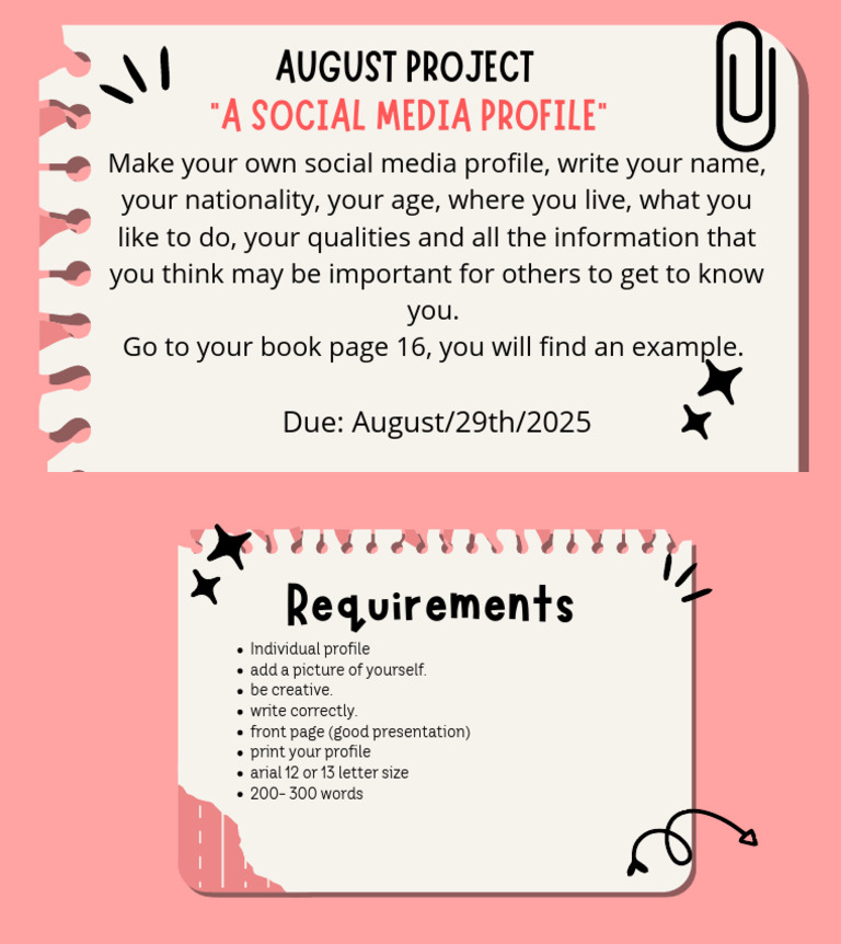 August Project 1st Grade | PDF