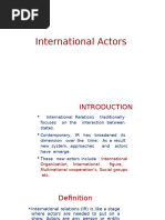 State and Non-State Actors in IR | PDF