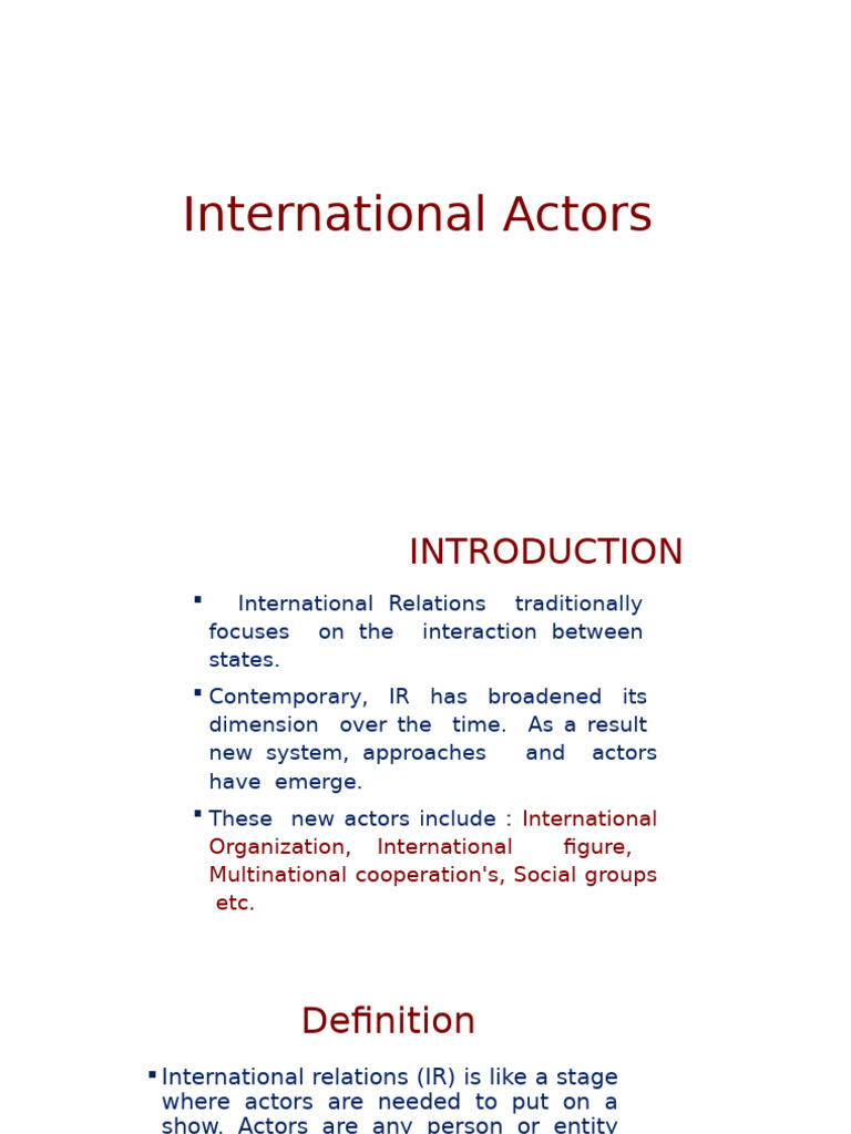 Understanding International Actors | PDF | United Nations ...