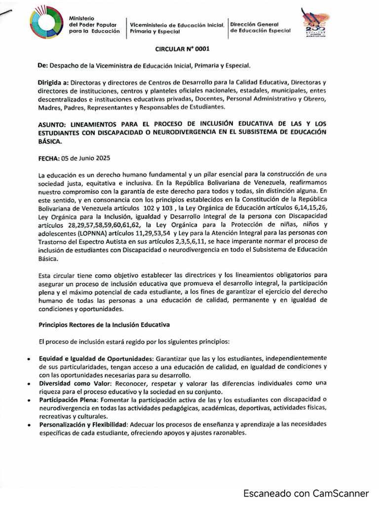 Circular 0001 (Conflicto2025-07-26-16-35-04) | PDF