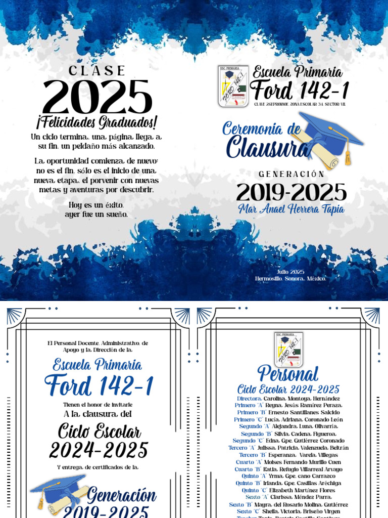 Clausura Generación 2019-2025 Escuela Ford | PDF