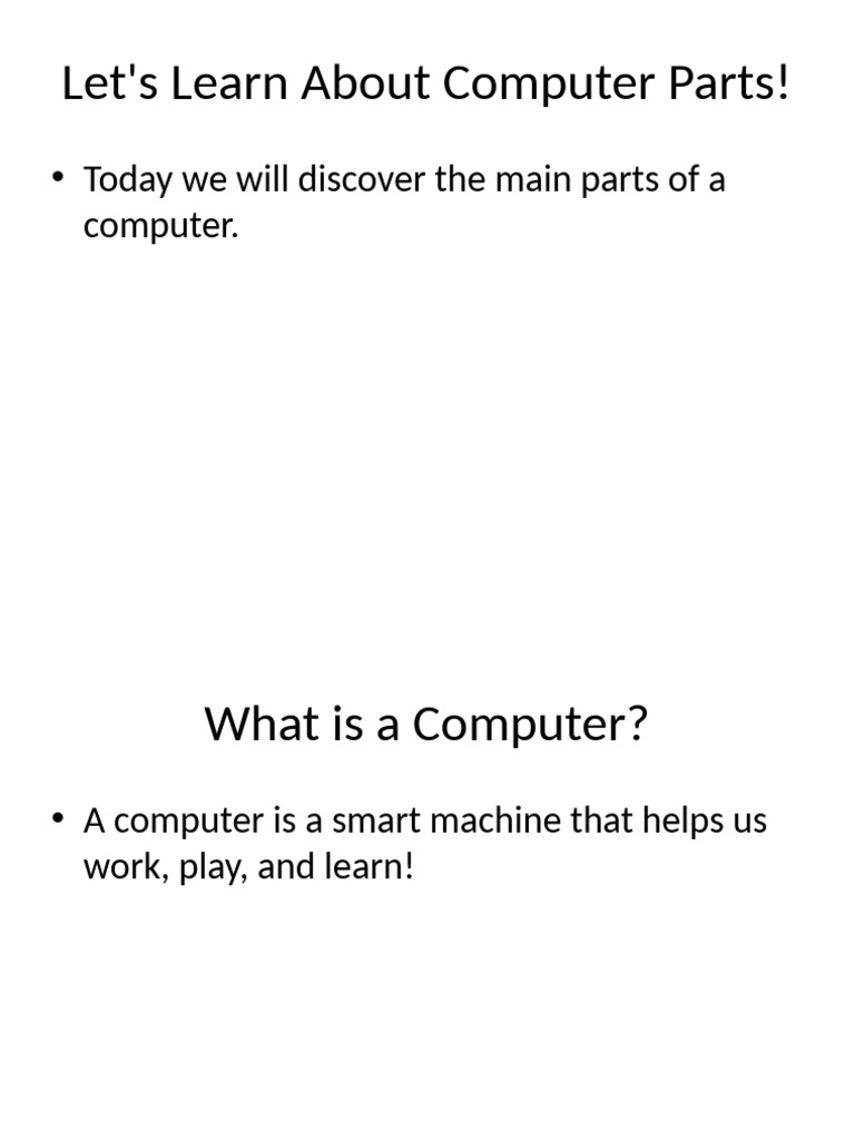 Computer Parts For Kids | PDF